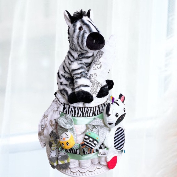 Handmade | Accessories | Zebra Diaper Cake Safari Diaper Cake | Poshmark